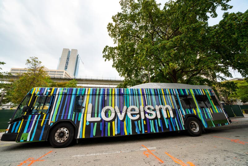Miami Dade Public Transportation Metro Bus at Downtown Editorial Image ...