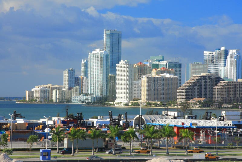 HDR Miami Florida Skyline stock photo. Image of range - 16273232