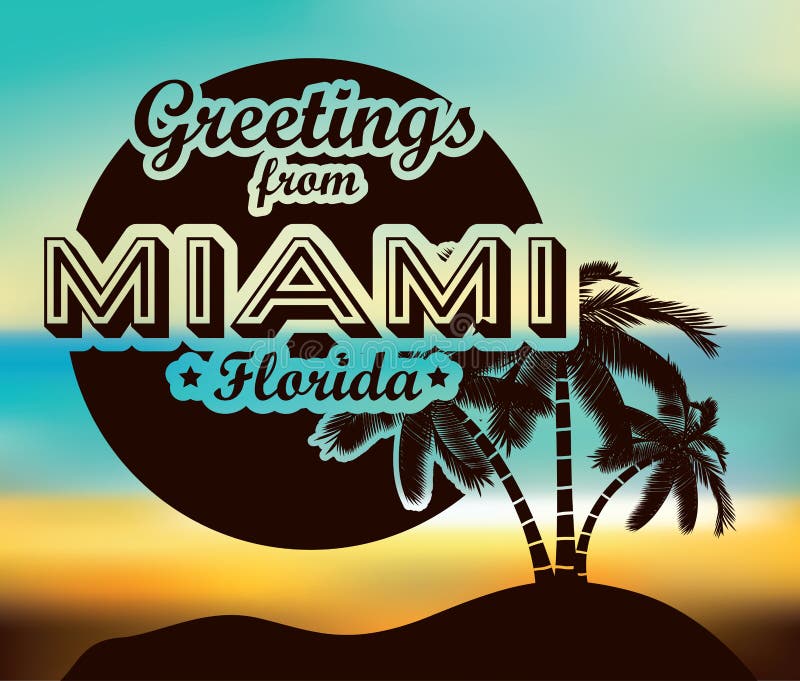 Miami design stock vector. Illustration of florida, background - 45670831