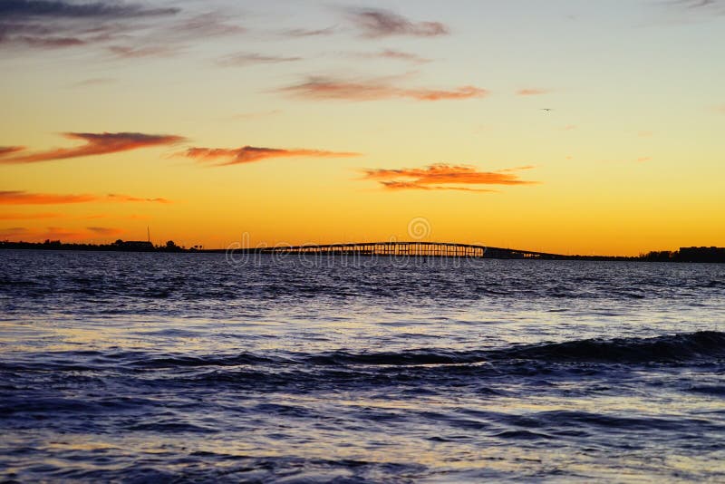 Miami sun set stock image. Image of architecture, dark - 105131401