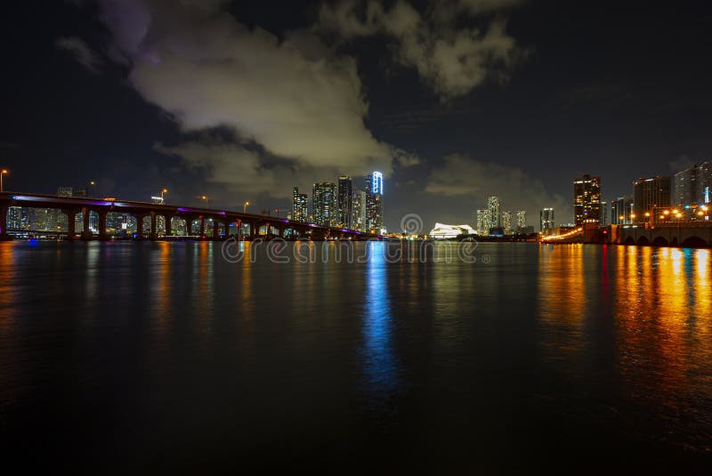 Miami Downtown, Skyline of Miami at Hight. Stock Photo - Image of night ...