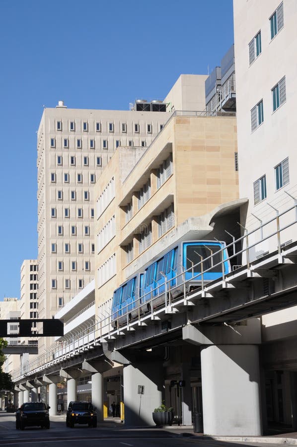 Miami Downtown Train System Stock Photo - Image of transportation, move ...