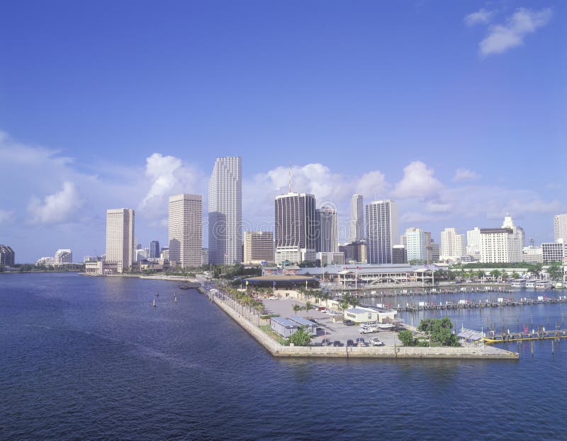 Miami, FL skyline editorial photo. Image of color, america - 23148771