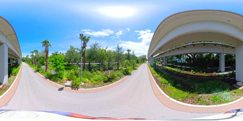 Miami Underline Linear Park 8k 360 Equirectangular Video Stock Video ...