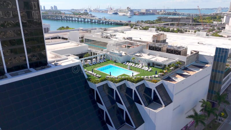 Pool Deck, Hilton, Downtown, Miami Florida 2024 Stock Footage - Video ...