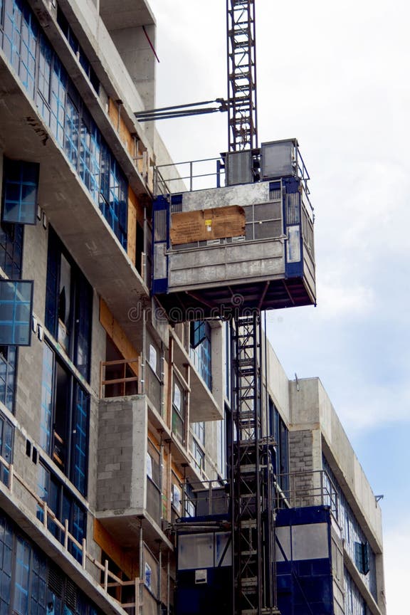 COnstruction Site 2 Elevators Editorial Image - Image of development ...