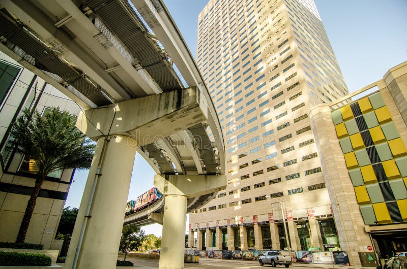 Miami Florida City Skyline and Streets Editorial Stock Image - Image of ...