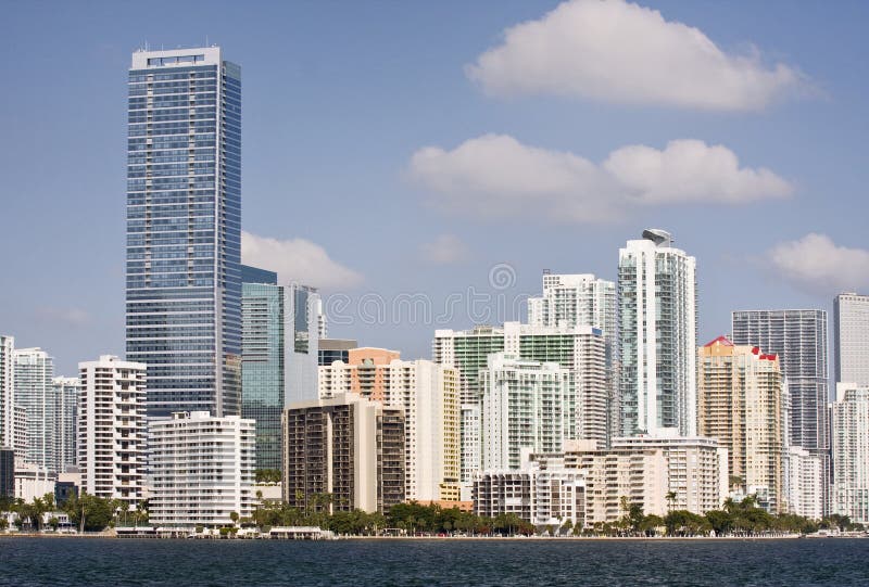 Miami Florida Panorama of Downtown Buildings Stock Photo - Image of ...