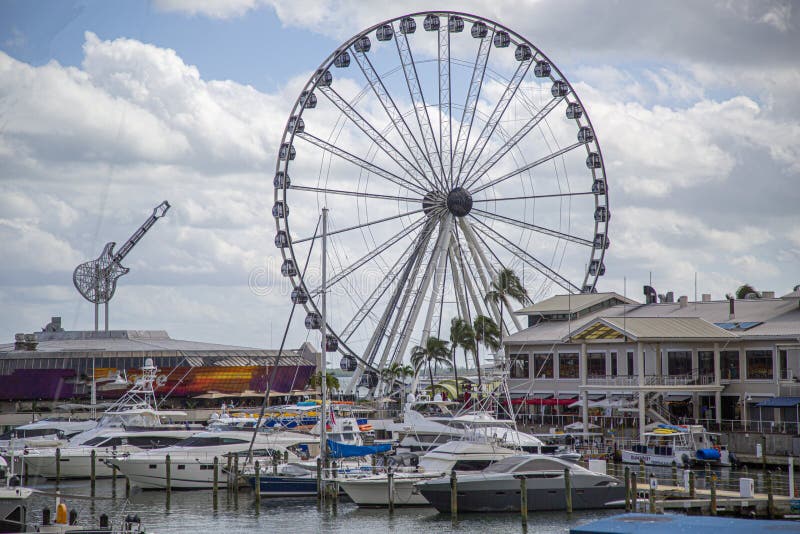 Ferris Wheel Soaring His Over the Miami Editorial Photography - Image ...