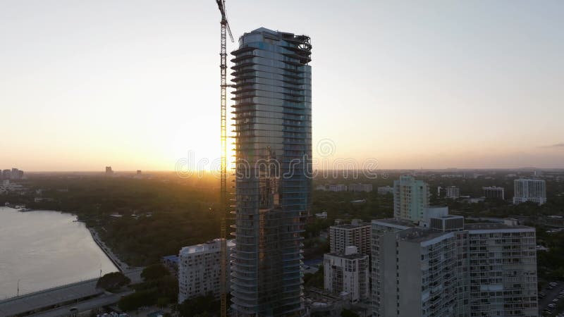Miami Florida UNA Residences Tower Under Construction Stock Footage ...