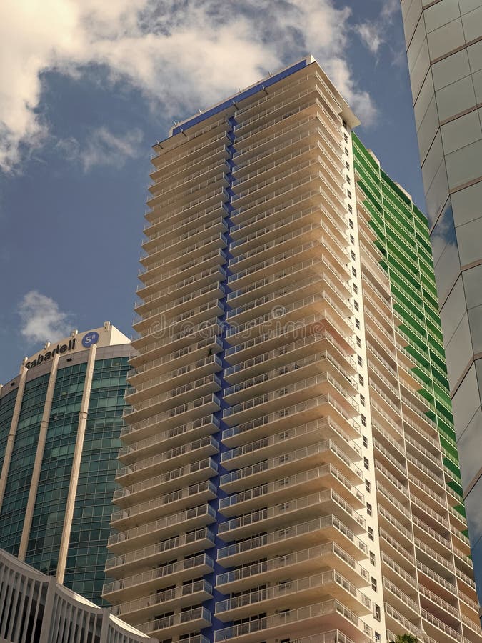 Miami, Florida USA - December 26, 2015: Perspective View of Miami ...