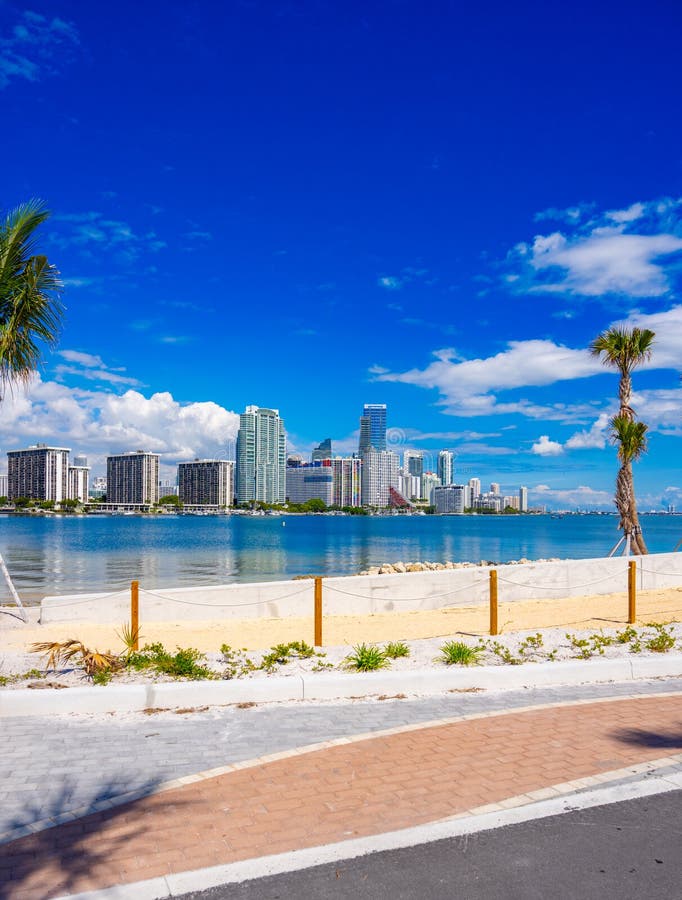Miami Florida USA. Key Biscayne Park on Biscayne Bay Stock Image ...