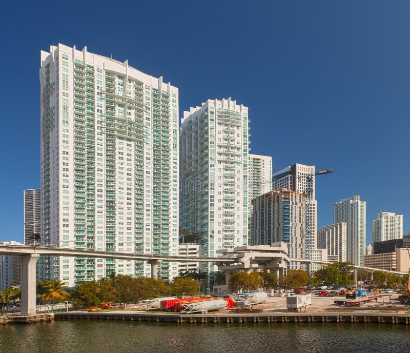 Miami Florida Downtown Construction Editorial Photography - Image of ...