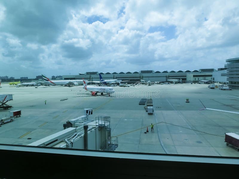 The View of the Miami Airport in Miami, Florida, USA Editorial ...