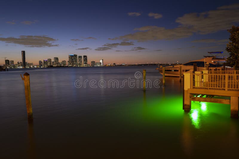 Miami, Florida, USA Skyline on Biscayne Bay. Stock Photo - Image of ...