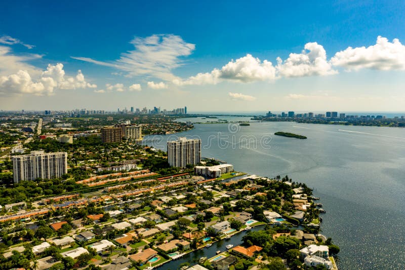 Miami Florida with Views of Biscayne Bay Florida Stock Image - Image of ...
