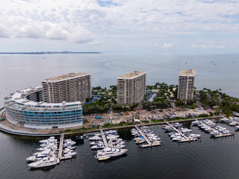 Miami Grove Isle Island with Boat Docks Stock Image - Image of grove ...