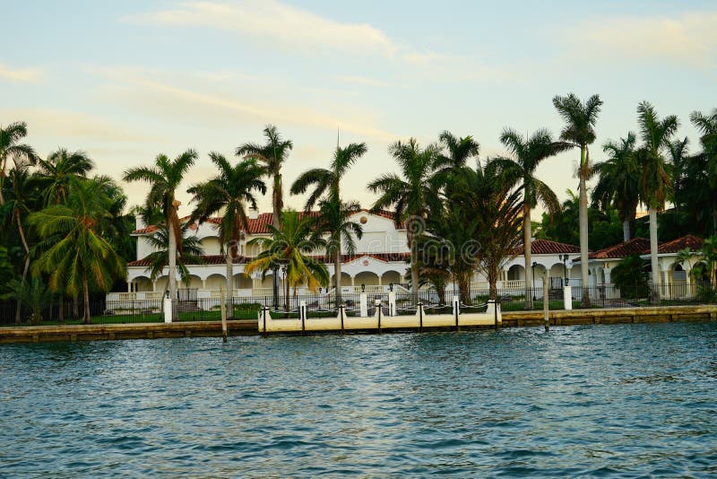 Miami harbor and sun set stock photo. Image of destination - 105129682