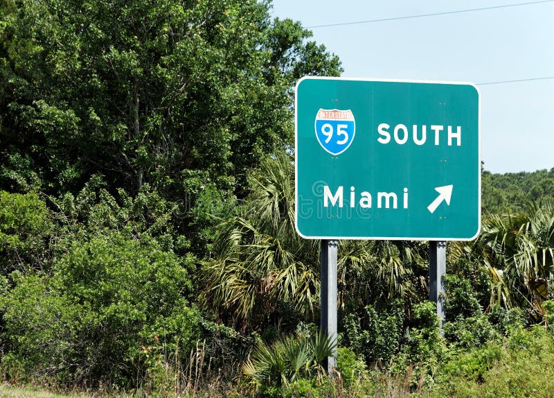 Miami stock photo. Image of freeway, highway, sign, south - 31578110