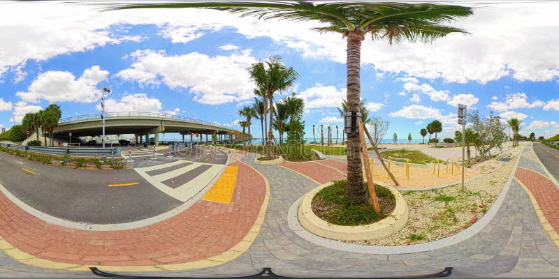 Miami, Key Biscayne, 360 VR Equirectangular Video Footage Stock Footage ...