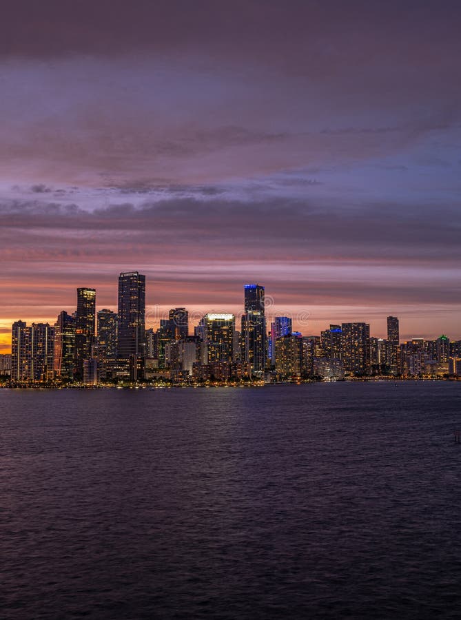 Miami Landscape Skyline. Downtown Skyscrapers in Miami. Stock Image ...
