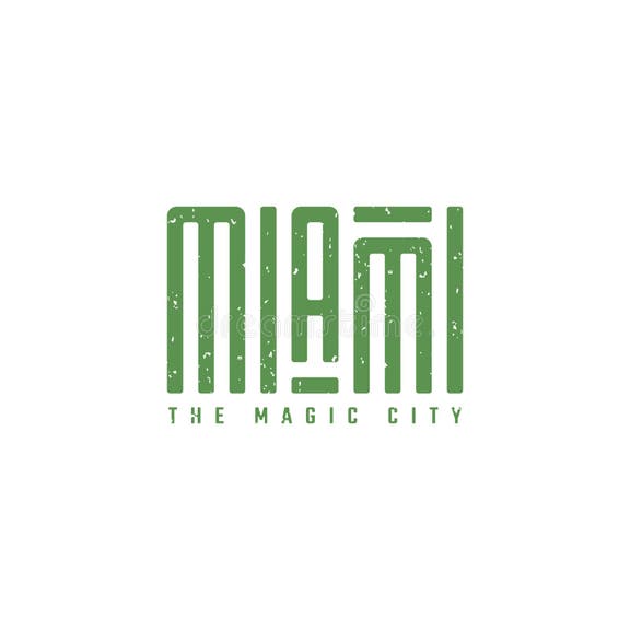 Miami Lettering Typography stock vector. Illustration of wear - 344424811