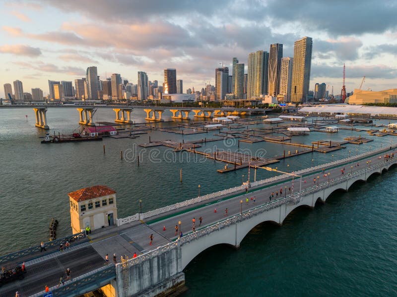 2023 Miami Marathon Runners Aerial by Drone Editorial Image - Image of ...