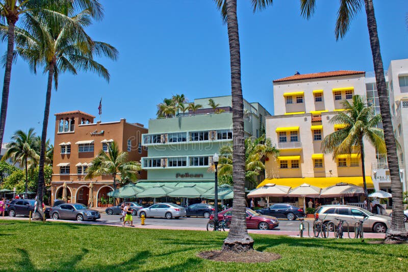 Busy Street in South Beach Miami Editorial Stock Photo - Image of drive ...