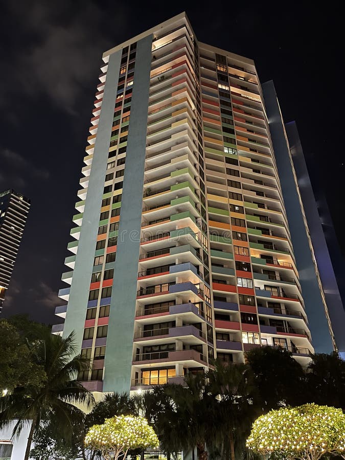 Miami at night stock photo. Image of night, miami, skylines - 238465028