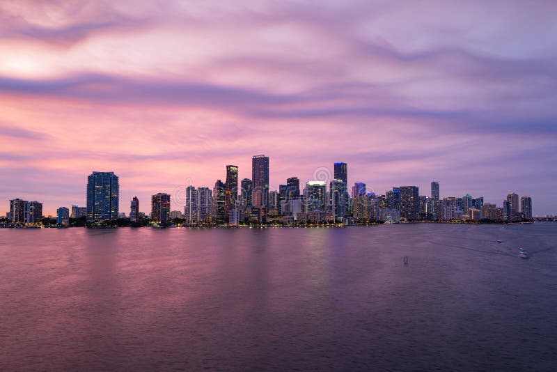 Miami Night Downtown. Skyline City Miami Lighting Lights Sea Ocean ... Miami Night Downtown. Skyline City Miami Lighting Lights Sea Ocean ...