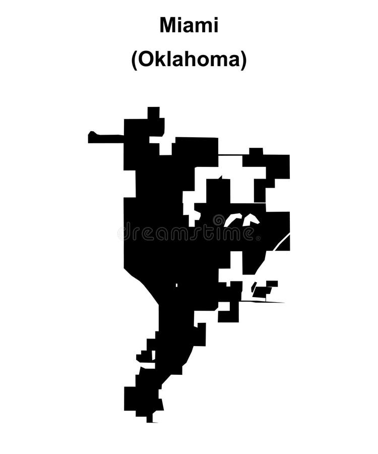 Miami outline map stock vector. Illustration of isolated - 357495391
