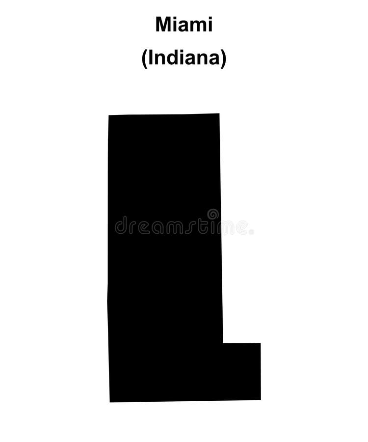 Miami outline map stock vector. Illustration of area - 361546770