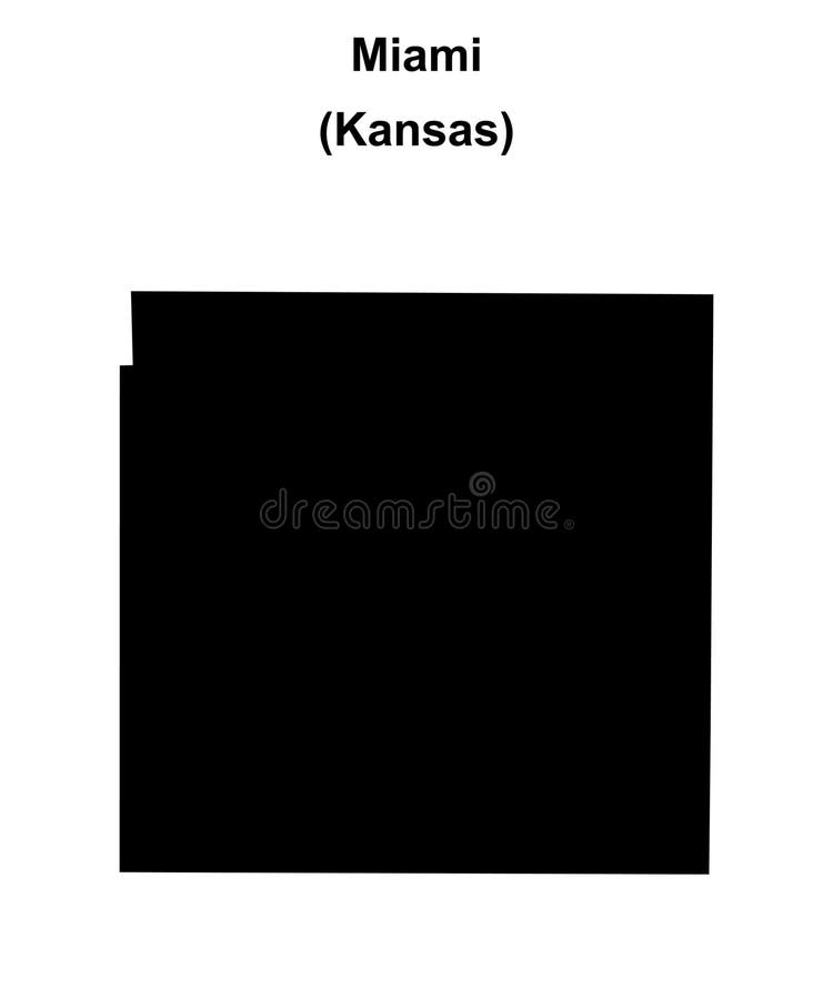 Miami outline map stock vector. Illustration of region - 361548891