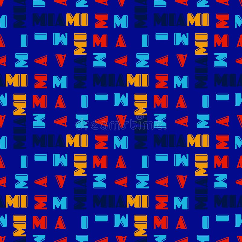 Miami, USA Seamless Pattern Stock Vector - Illustration of fabric ...