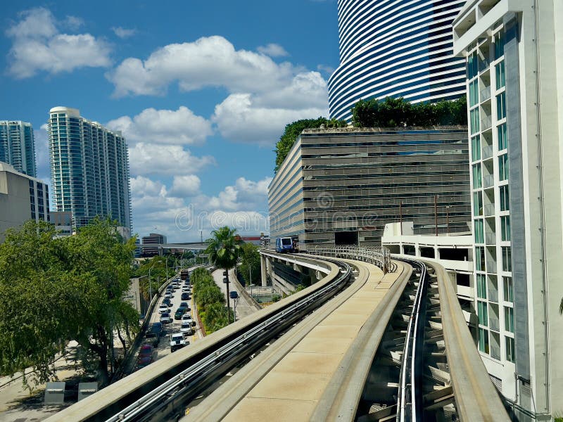 Miami Rail Public Transport Stock Image - Image of scene, transport ...