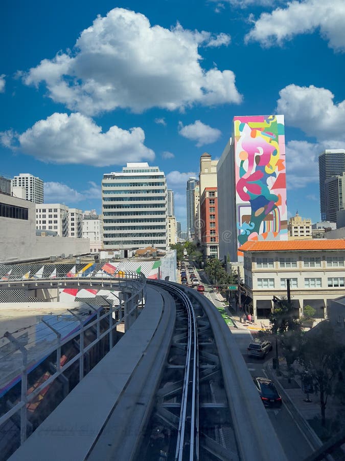 Miami Rail Public Transport Editorial Photo - Image of transport ...
