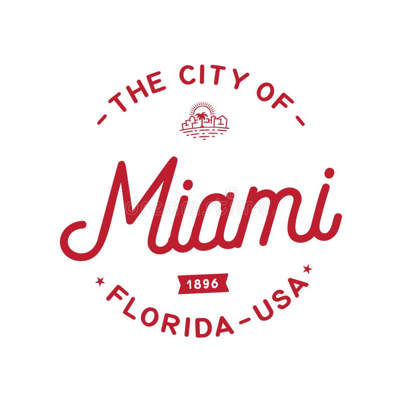 Miami Logotype. Miami Florida Vector Design Template. Vector and ...