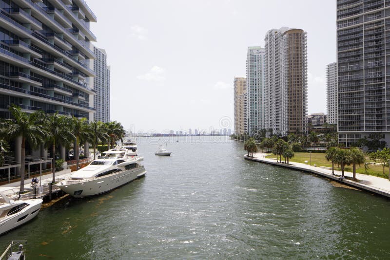 Miami River stock image. Image of icon, yacht, port, travel - 56292395