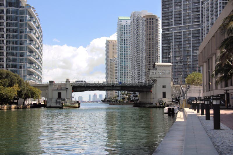 Miami River and Downtown Miami Stock Photo - Image of miami, skyline ...