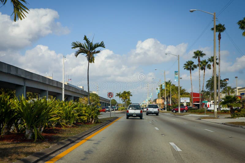 Road To Miami Beach On The Highway Editorial Image - Image of freeway ...