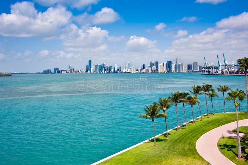 Miami Skyline stock image. Image of downtown, port, dade - 19447005