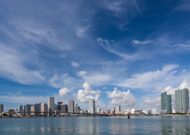 Miami Skyline during the Day Stock Image - Image of cityscape, florida ...