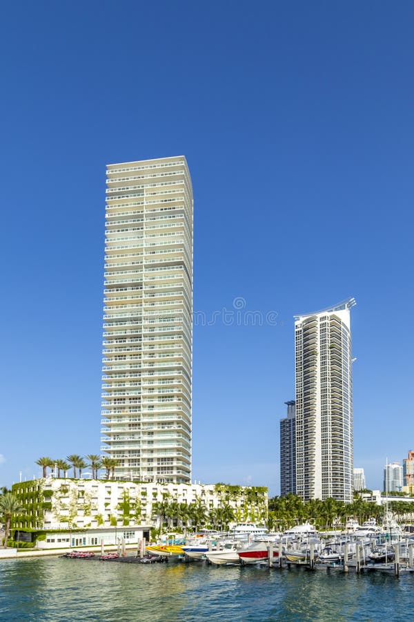 Miami skyline at daytime editorial stock photo. Image of pier - 261264058