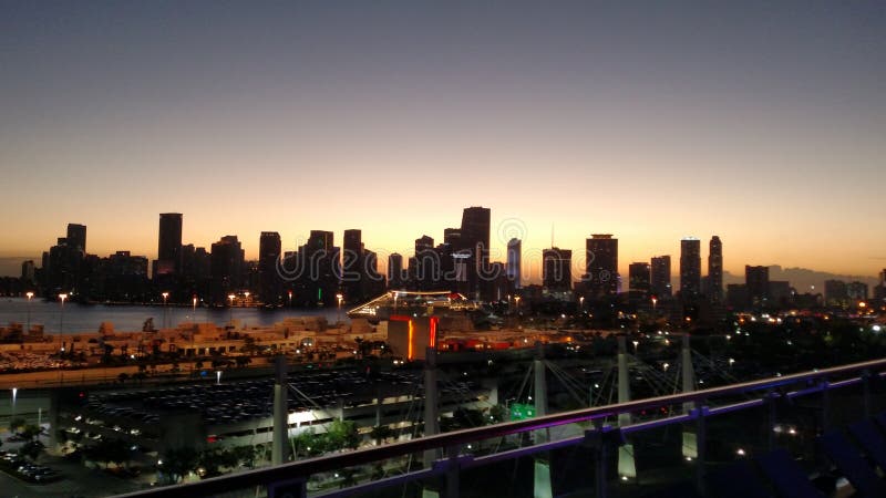 Miami skyline 1 stock photo. Image of evening, cityview - 107680078