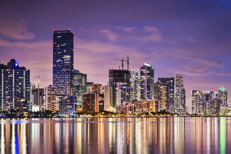 Miami Skyline stock photo. Image of downtown, skyscrapers - 36645714