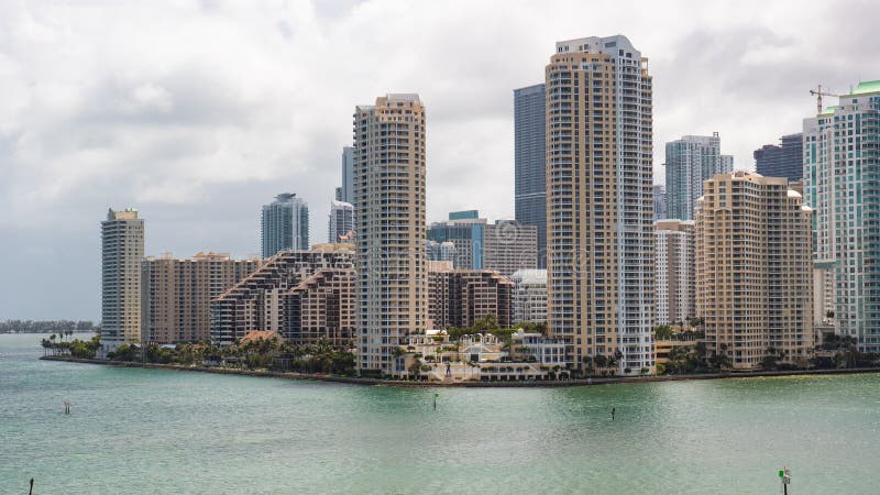Miami Skyline Skyscraper High Building with Cityscape View. Horizon ...
