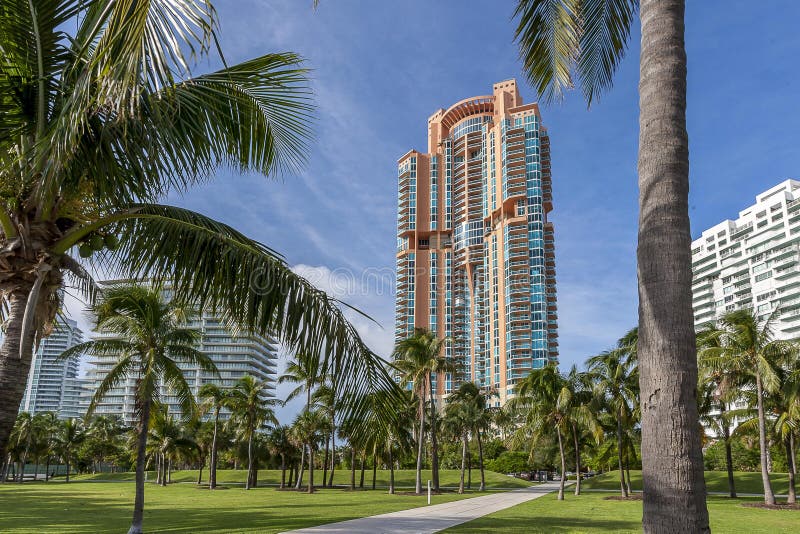 Miami, South Beach, Downtown and Key Biscayne Stock Photo - Image of ...