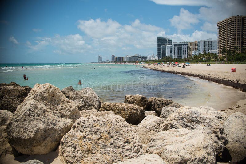 Miami South Beach Landscape Editorial Photo - Image of clouds, blue ...