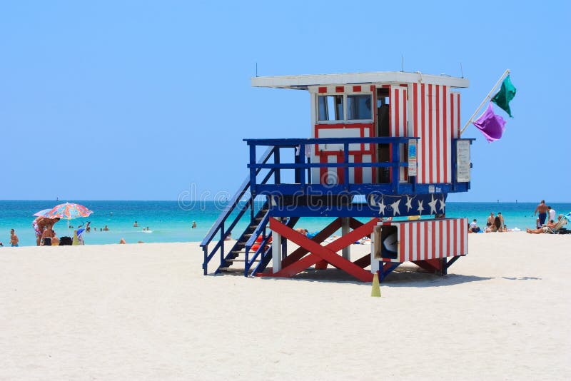 Miami South Beach Lifeguard Stand Editorial Stock Photo - Image of view ...