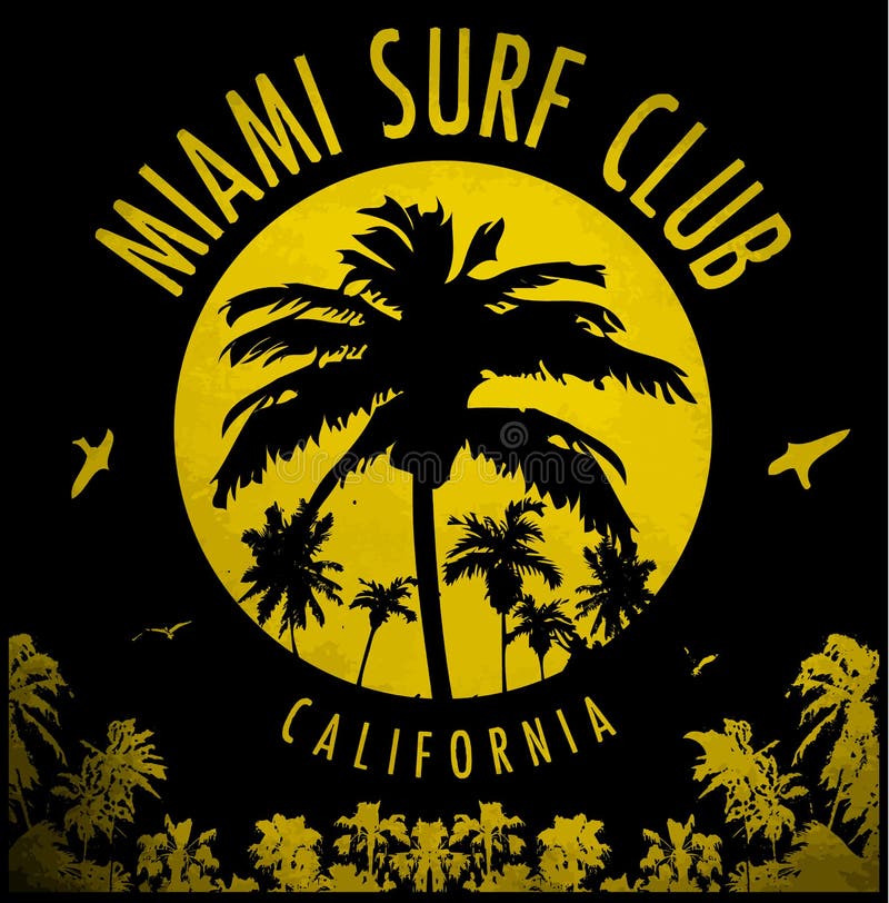 Miami Summer Tee Graphic Design Stock Vector - Illustration of miami ...